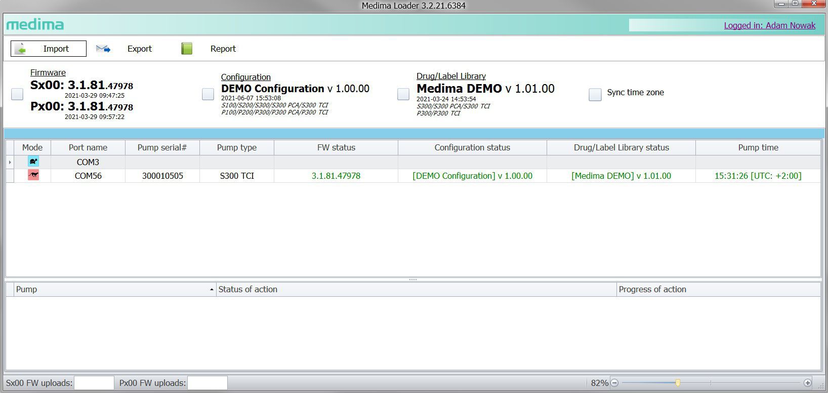 Modulo software medico - Loader - Medima - di gestione per pompa di ...