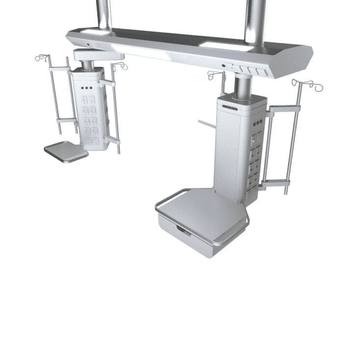 Trave tecnica - Silbermann Technologies - a soffitto / per terapia intensiva / con ripiani
