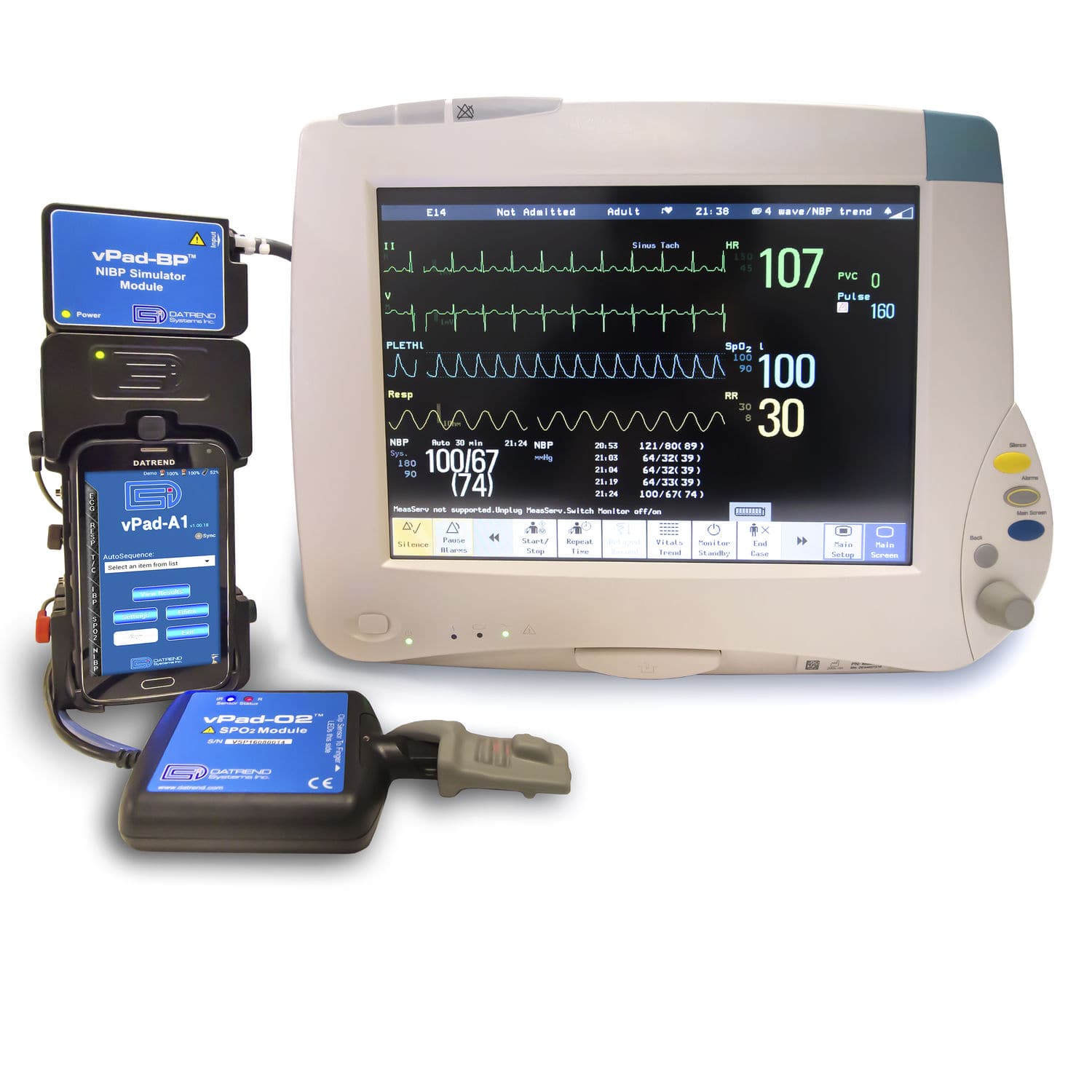 Simulatore di paziente ECG - vPad-A1 - Datrend Systems - SpO2 / per la ...