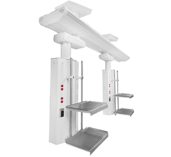 Trave tecnica - Arigmed - a soffitto / per terapia intensiva / con ripiani