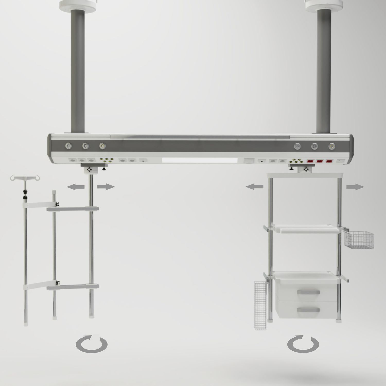 Trave tecnica - CAROcare-premium - INMED S.A. - a soffitto / per terapia intensiva / per sala ...